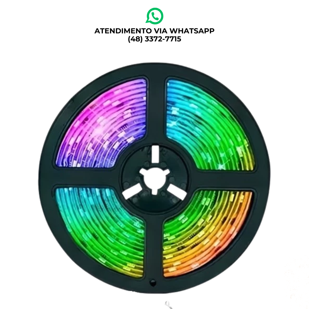 LUZ DE TIRA LED RGB COM CONTROLE 5M