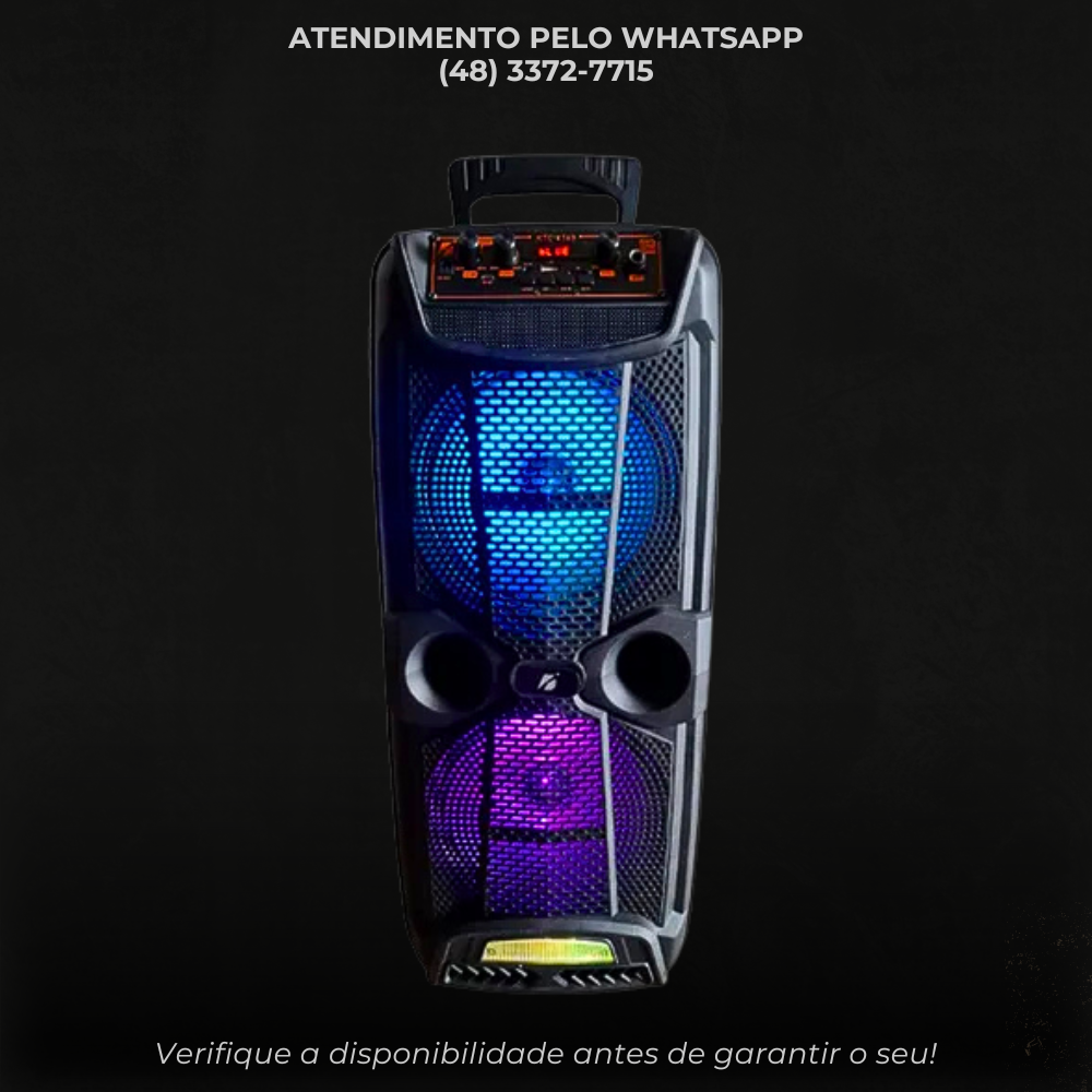 Caixa de Som Bluetooth 8 Polegadas KTS-1743 – Potência, Qualidade e Es