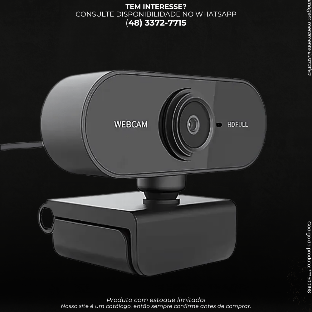 Webcam HD Full USB com Microfone Integrado